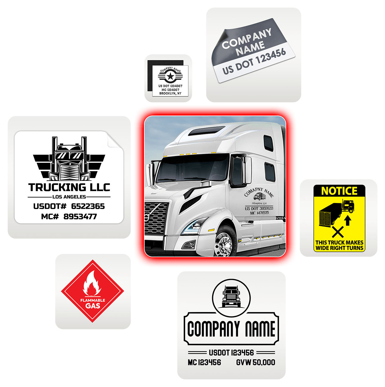 Truck Number Decals | Custom DOT & MC Stickers for Trucks