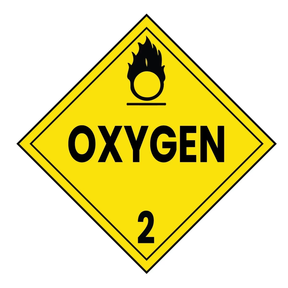 Class 2.2 Oxygen Hazmat Placard Decal or Magnetic Sign Placard - USDOT ...