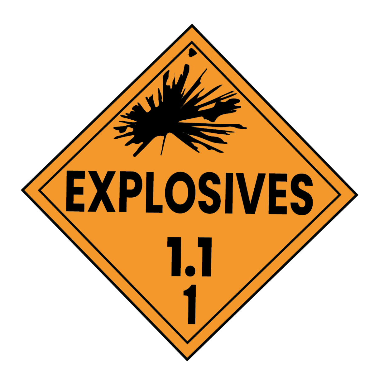 Class 1.1b Explosives Hazmat Placard Decal Or Magnetic Sign Placard ...