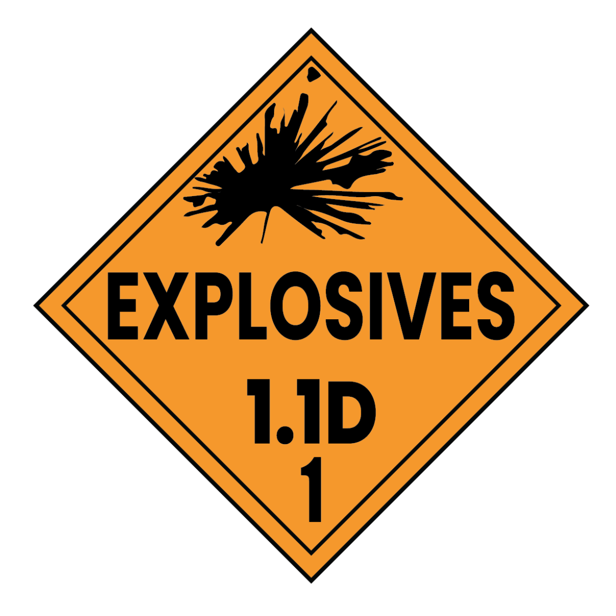 Class 1.1d Explosives Hazmat Placard Decal Or Magnetic Sign Placard ...