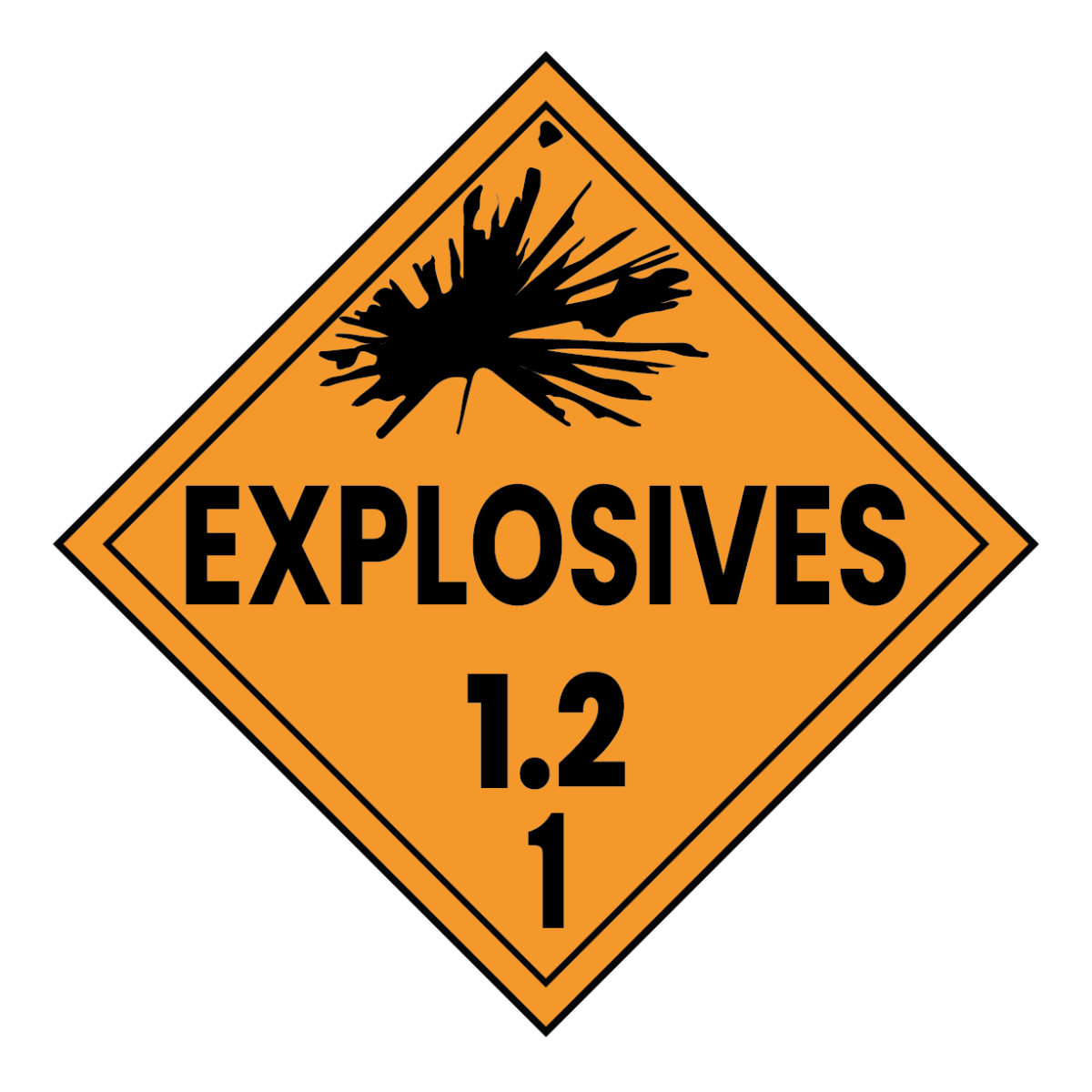 Class 1.2 Explosives Hazmat Placard Decal Or Magnetic Sign Placard ...