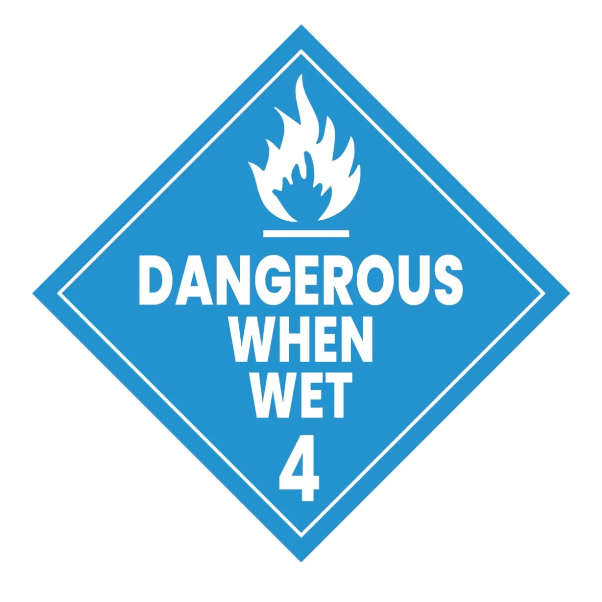 Class 4 Dangerous When Wet Placard Decal Or Magnetic Sign Placard ...