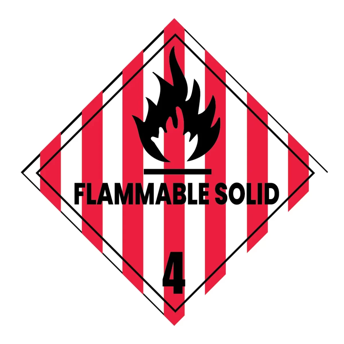 Class 4 Flammable Solid Placard Decal Or Magnetic Sign Hazmat - USDOT ...