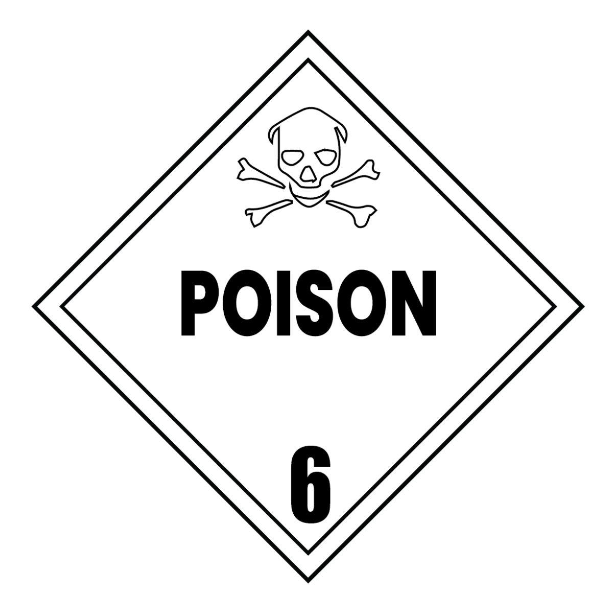 Class 6 Poison Hazardous Materials Placard Decal Or Magnetic Sign ...