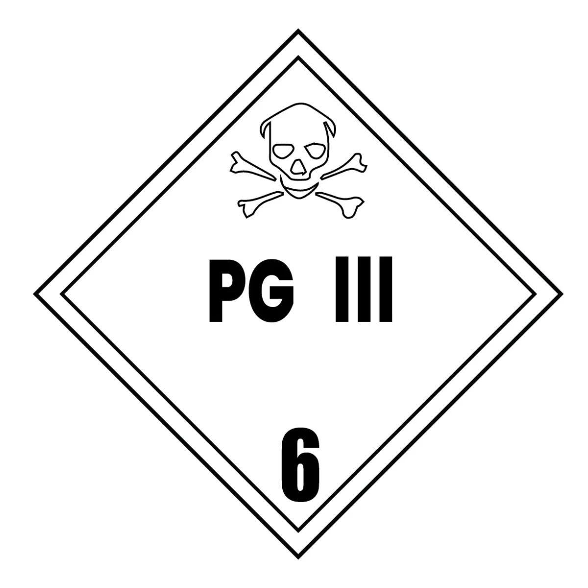 Class 6 Poisonous Inhalation Hazard Placard Decal Or Magnetic Sign ...
